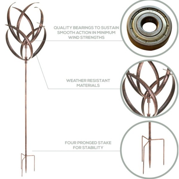 Hampton Brushed Cooper Wind Sculpture Hampton Brushed Cooper Wind Sculpture